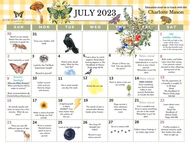 July Nature Calendar