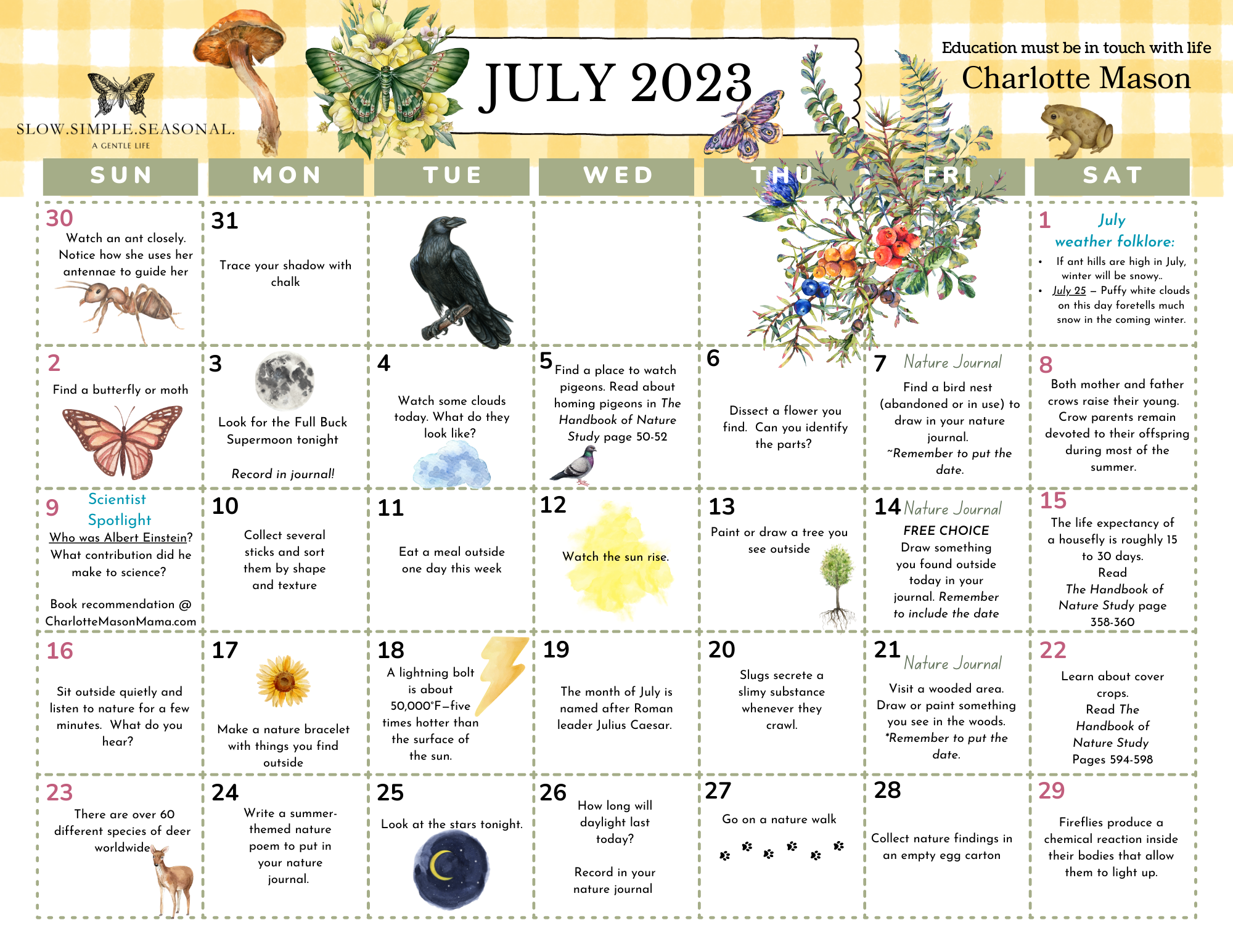 July Nature Calendar